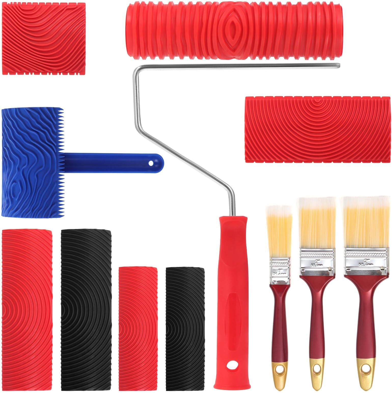 Faankiton 8PCS Wood Graining Painting Tool Set and 3 Paint Brushes ...