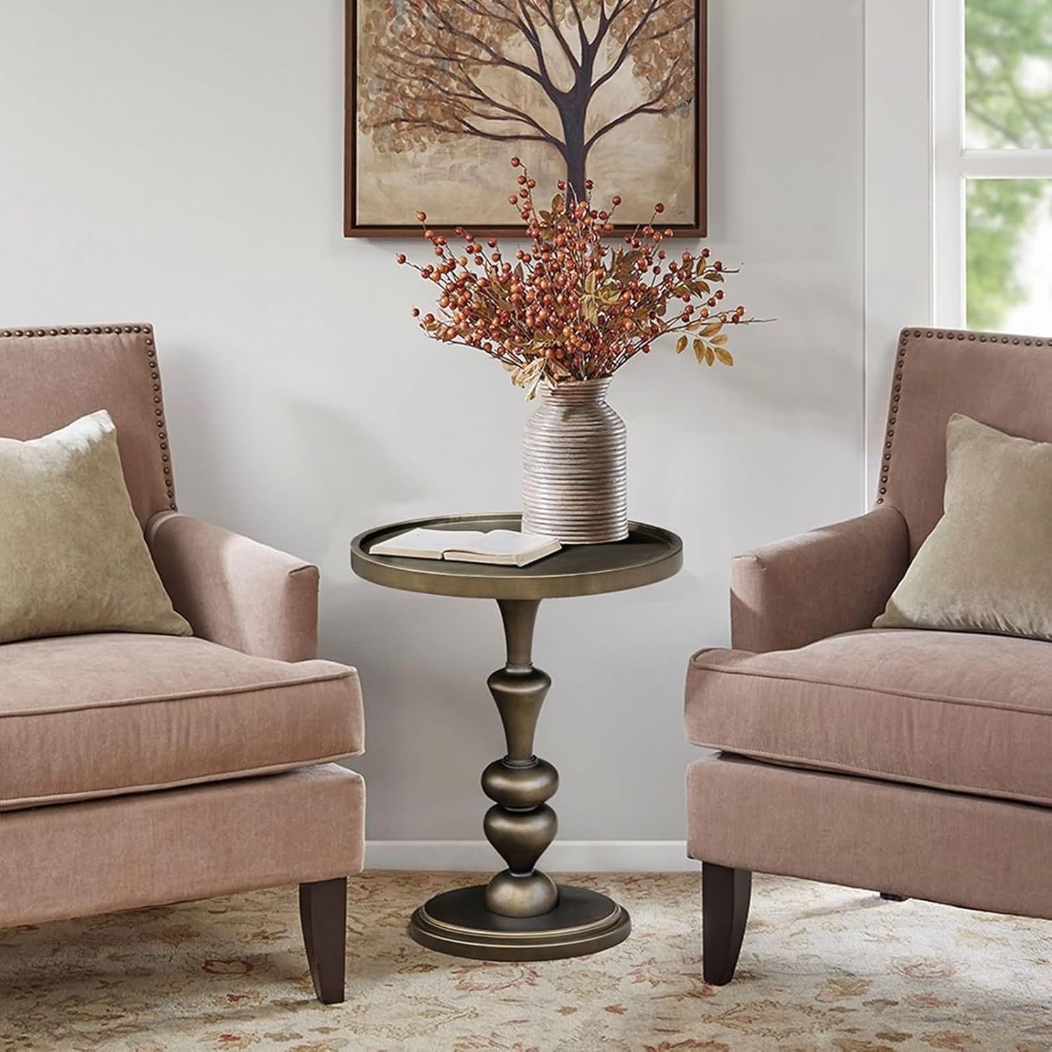 Amazon.com: Homxi End Table 18" L x 18" W x 24" H,End Table,Bronze,for ...