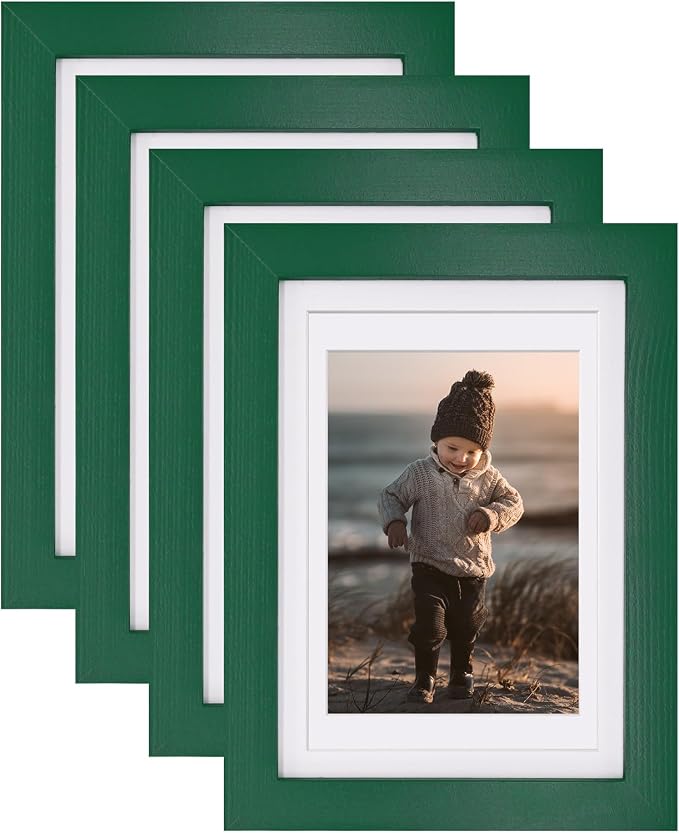 Amazon.com - KINLINK 5x7 Picture Frames Green Wood Frames with Acrylic ...
