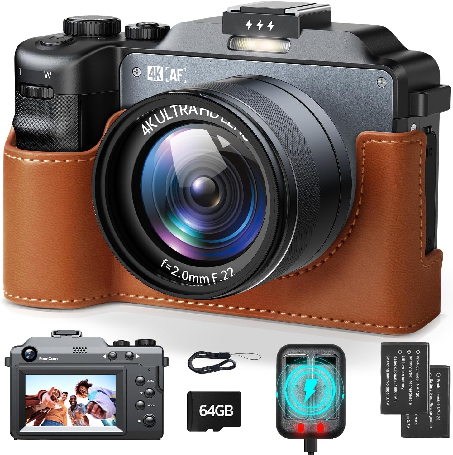 Amazon.com : 4K Digital Camera for Photography 64MP Autofocus Vlogging ...