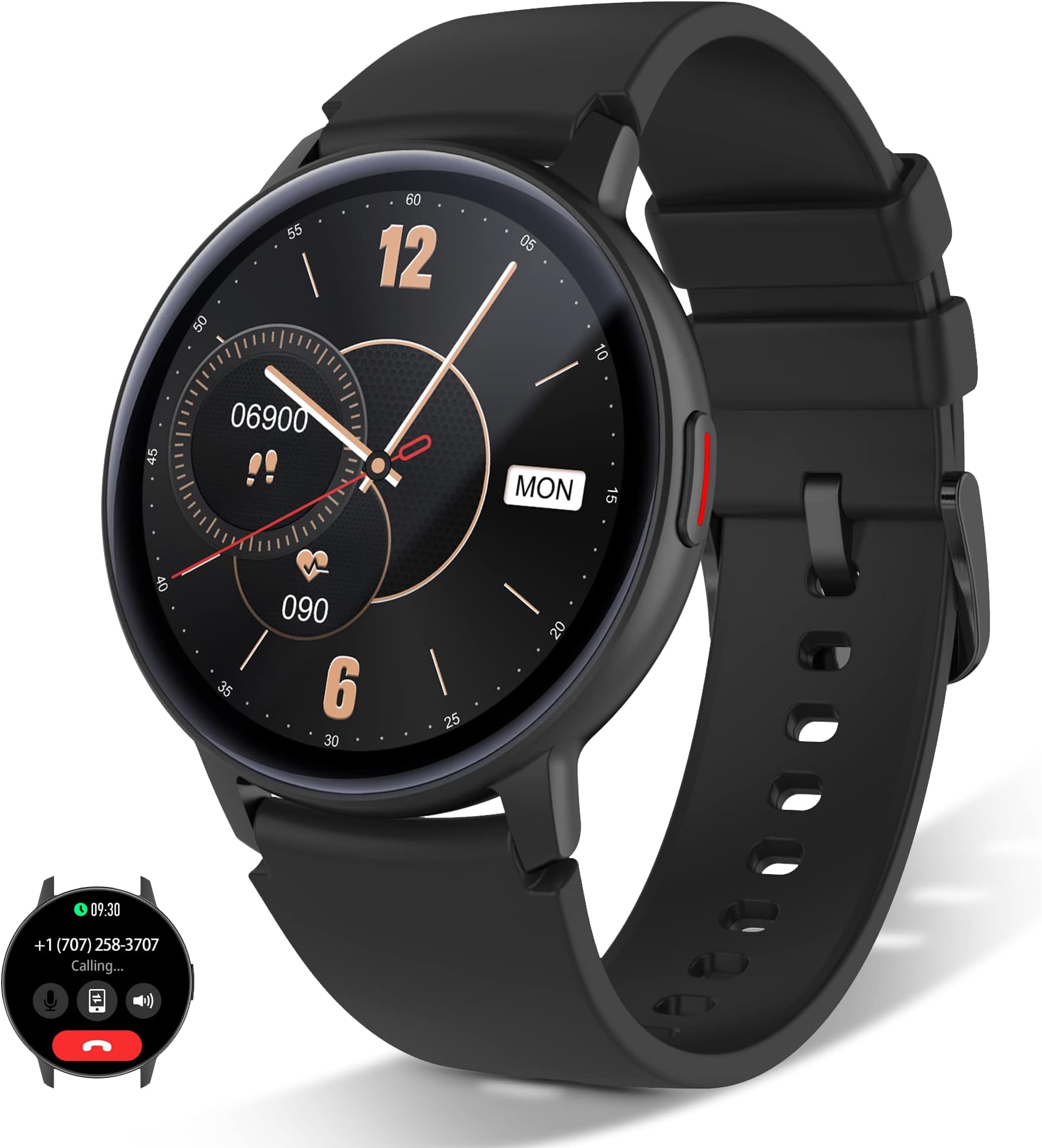 Smart Watch for Women Men(Answer/Dial Calls), 1.3" Round Face Watches ...