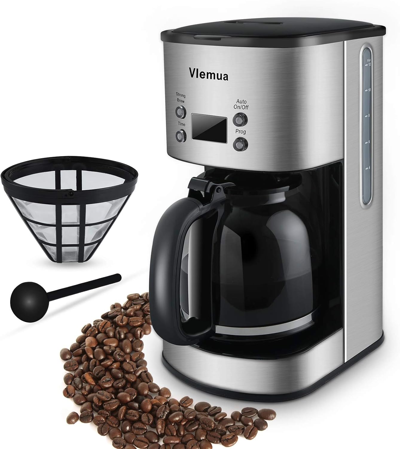 Amazon.com: Vlemua 12 Cup Programmable Coffee Maker, Drip Coffee Brewer ...