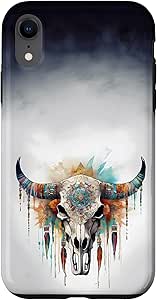 Amazon.com: iPhone XR Western Aztec Steer Serape Style Pattern Design Case : Cell Phones ...
