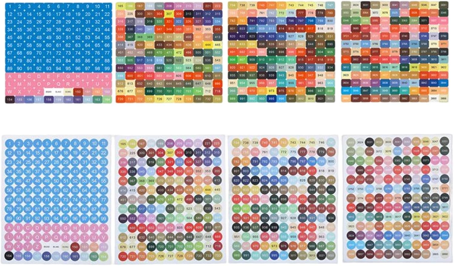 Baoblaze Multicolor Color Number Label Stickers DMC Floss Number ...