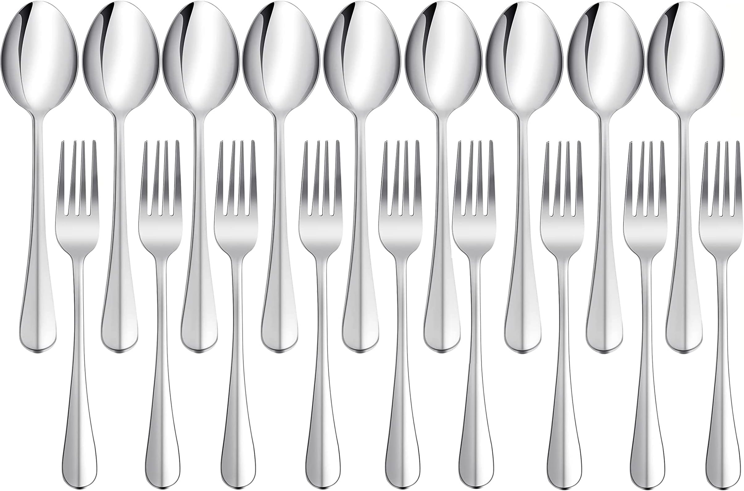 Amazon.com | 24 Pcs Forks and Spoons Silverware Set,Stainless Steel ...