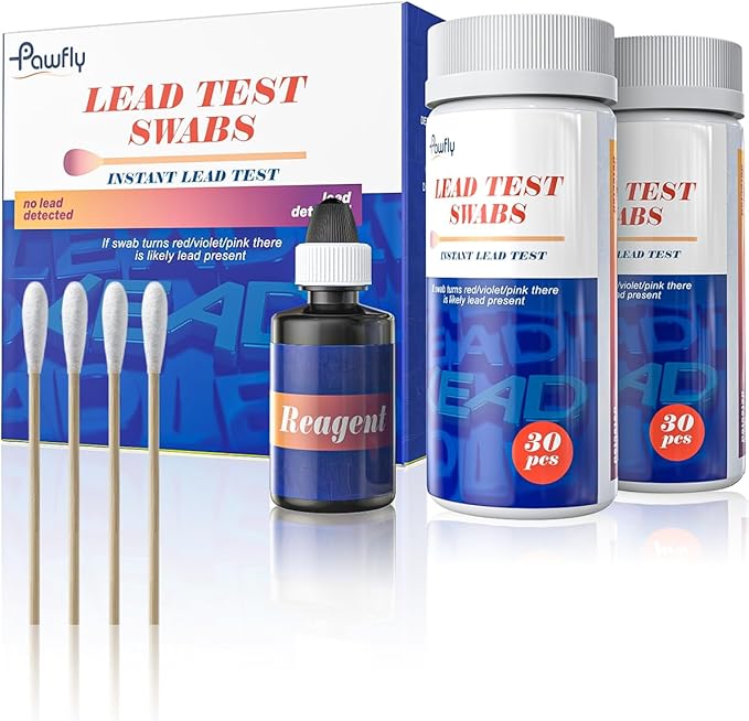 Pawfly New Lead Test Kit 60 Pcs Rapid Home Lead Test Swabs with Reagent ...
