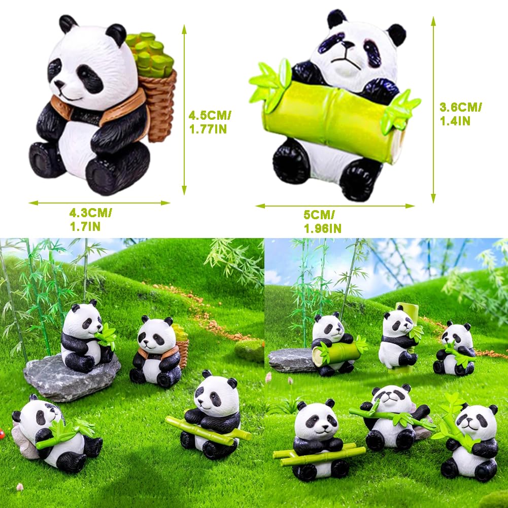 FCXVXCL Panda Figures, 6PCS Panda Figurines Toy Realistic Plastic ...
