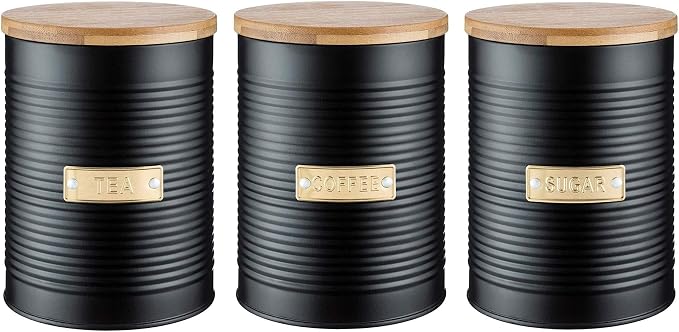 Typhoon Otto Tea, Coffee and Sugar Storage Canister with Bamboo Lid ...