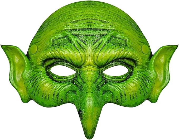 Amazon.com: Soochat Witch Mask Scary Green Old Hag Mask Half Face ...