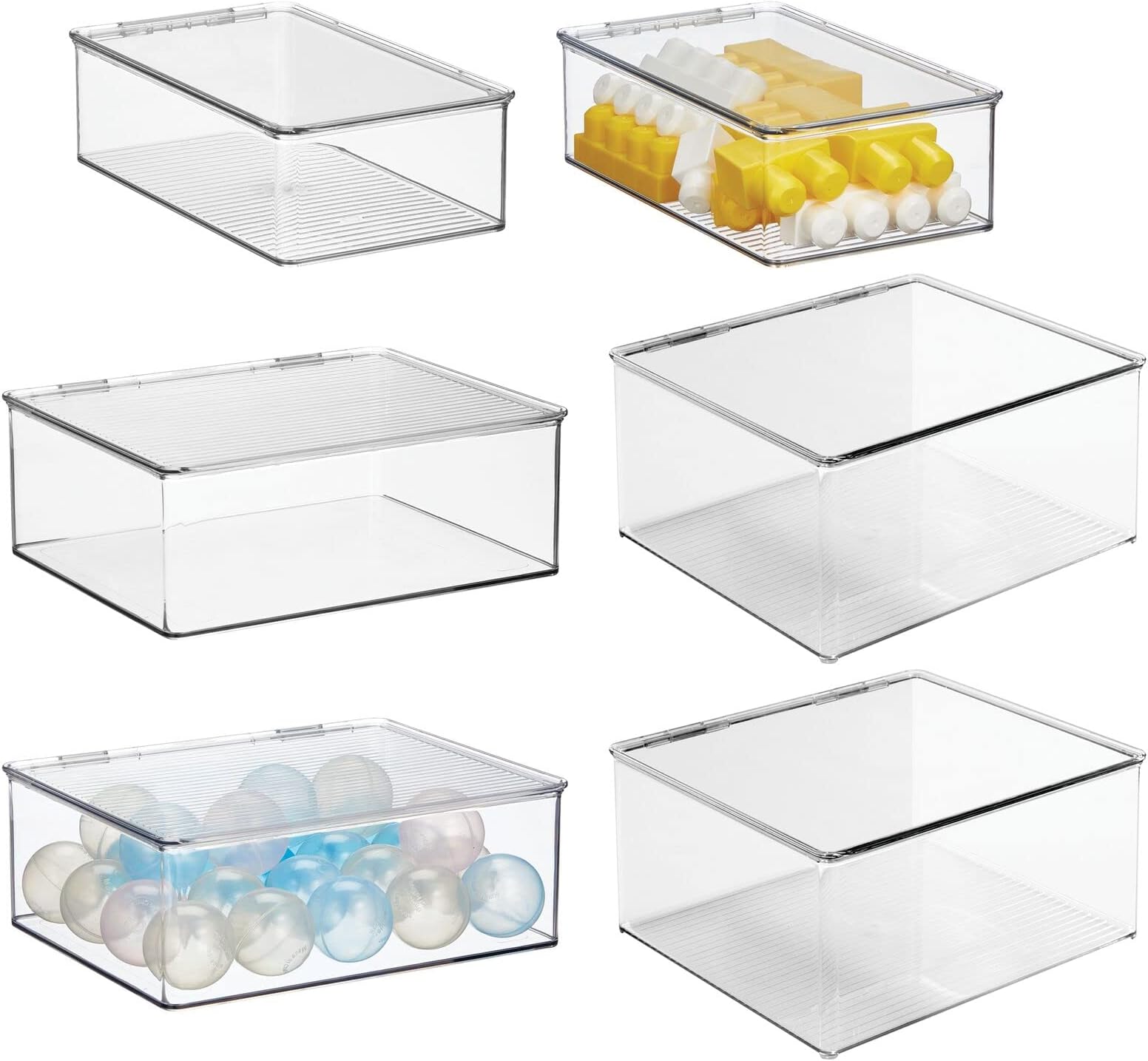 Amazon.com: mDesign Plastic Stackable Playroom/Game Organizer Storage ...
