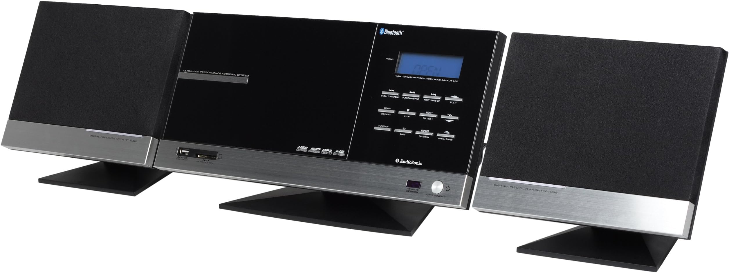 AudioSonic HF-1265 Stereo System with Built-in CD/MP3 Player (Bluetooth ...