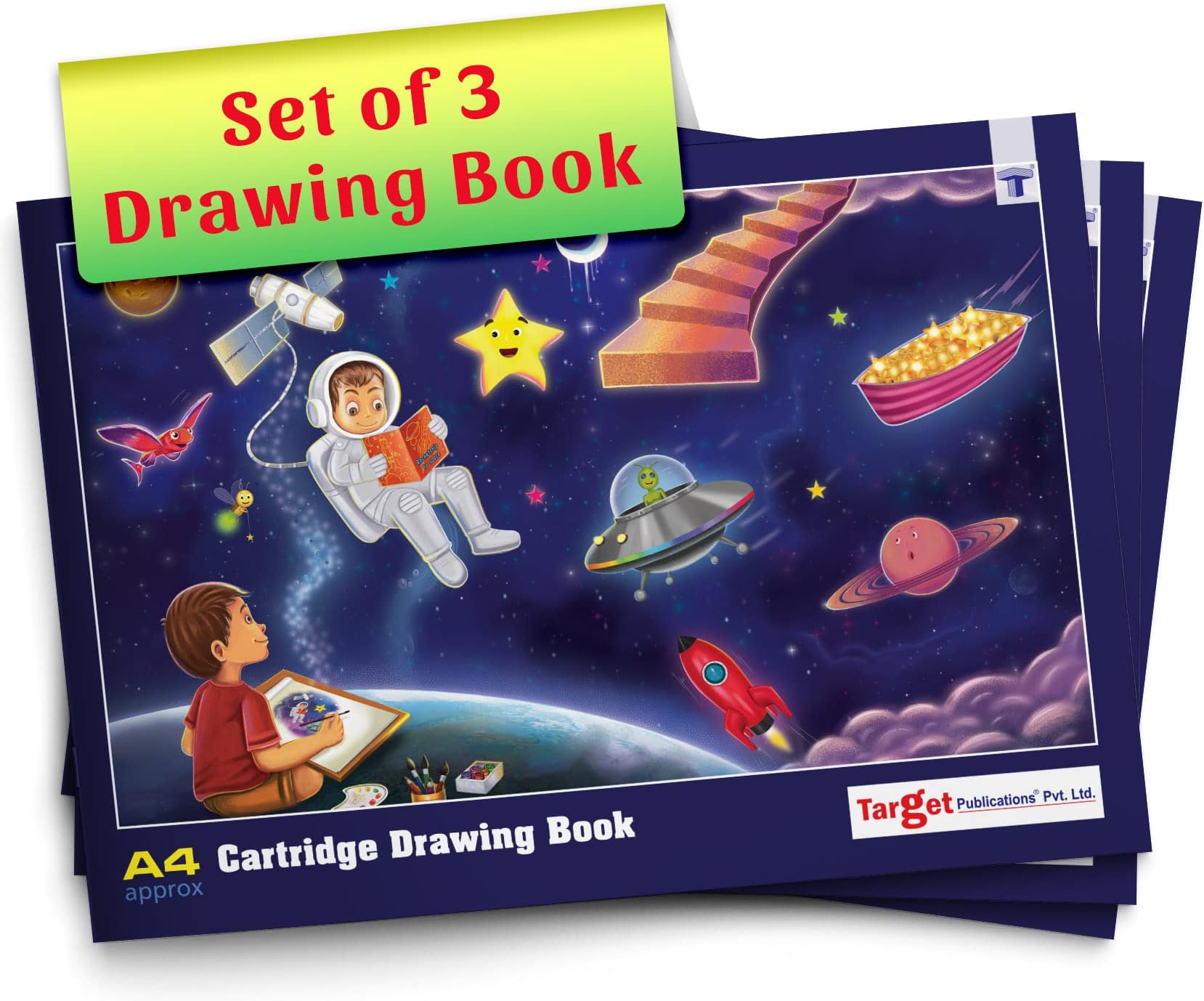 Papboo Rabbit - A4 Artist Sketch Book - Drawing Book, with Back Support ...