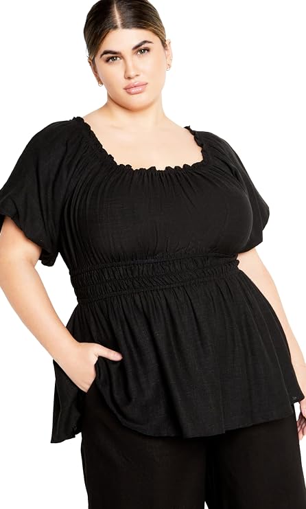 City Chic Women's Plus Size Suzy Top, Black at Amazon Women’s Clothing ...