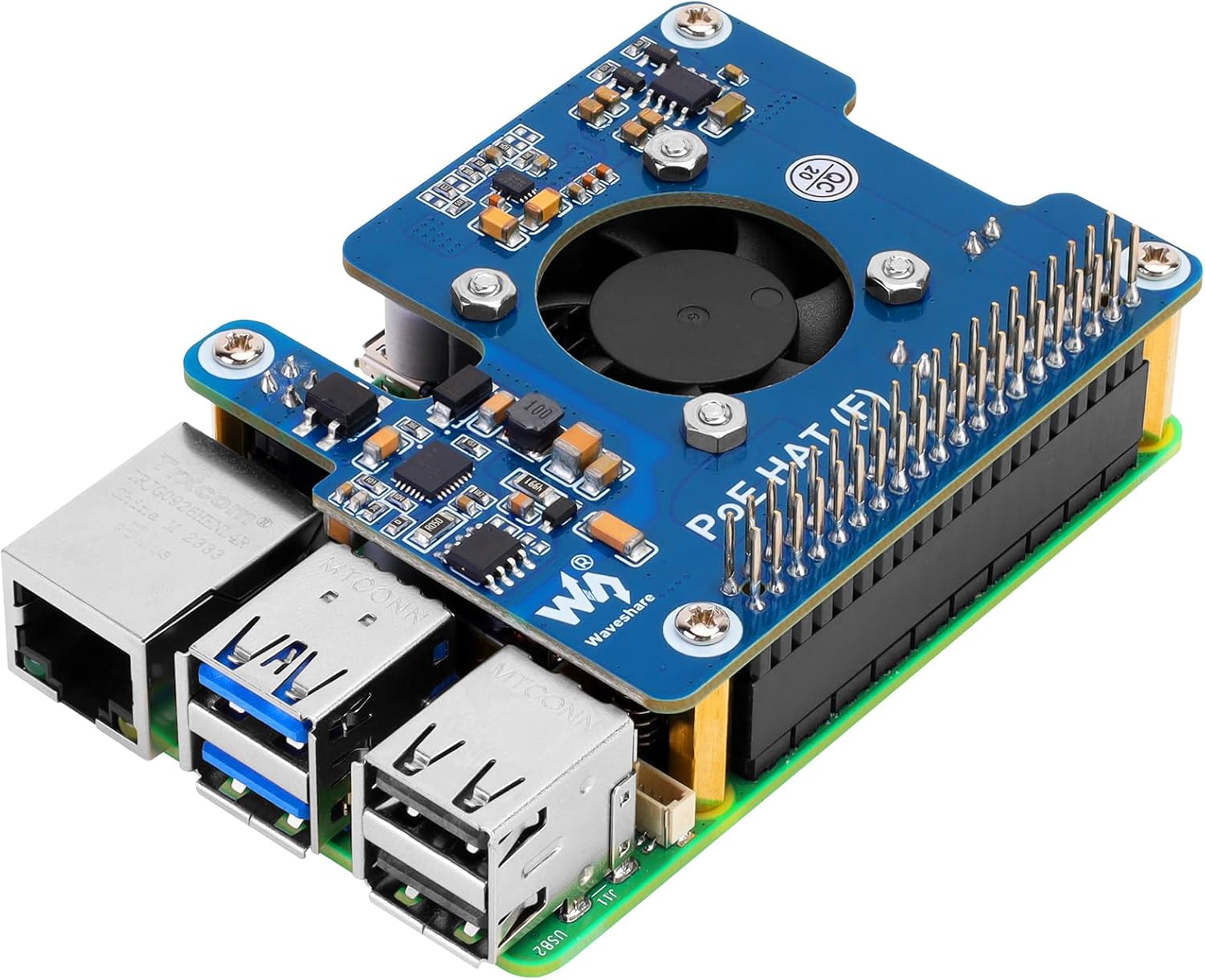 PoE HAT for Raspberry Pi 5,802.3af/at-compliant, Power Over Ethernet ...