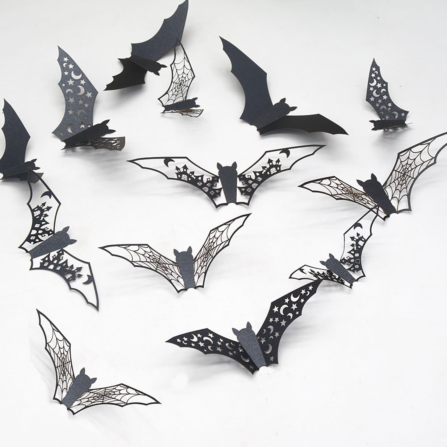 Amazon.com: 24 Pcs Halloween Wall Stickers Bat Decoration Stickers ...