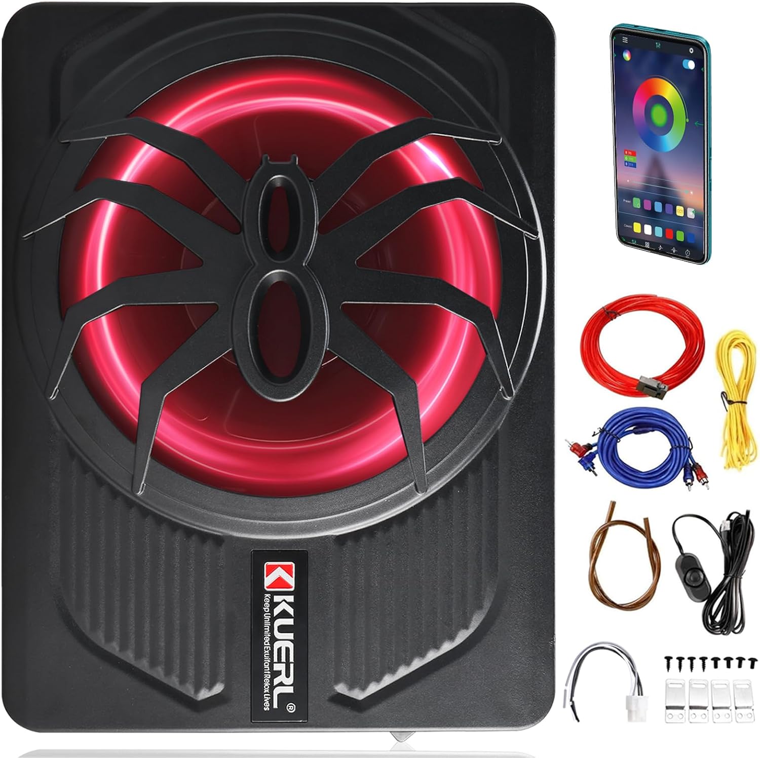 Amazon.com: Yaeccc 10" 800W Slim Under Seat Car Subwoofer - Built-in ...