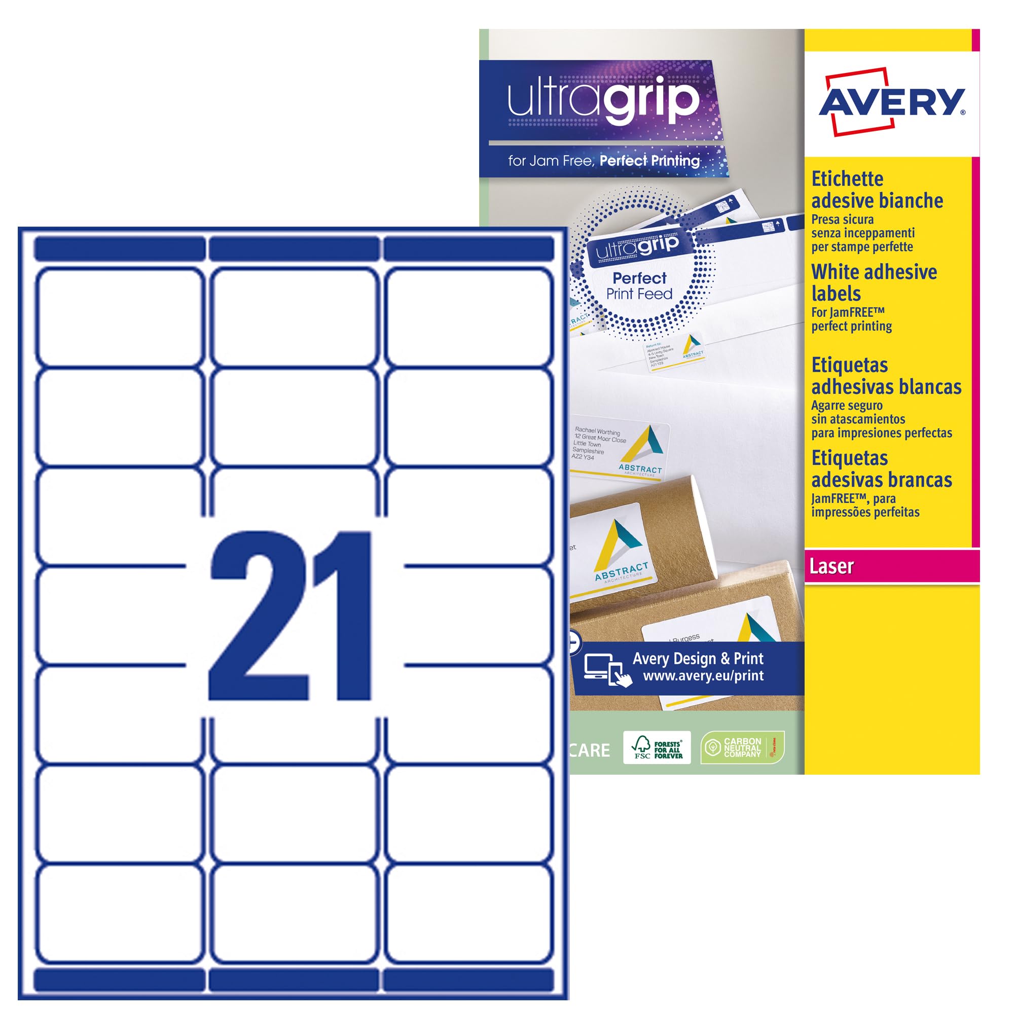 Avery Printable, Customisable Address Mailing Labels, Laser Printers ...