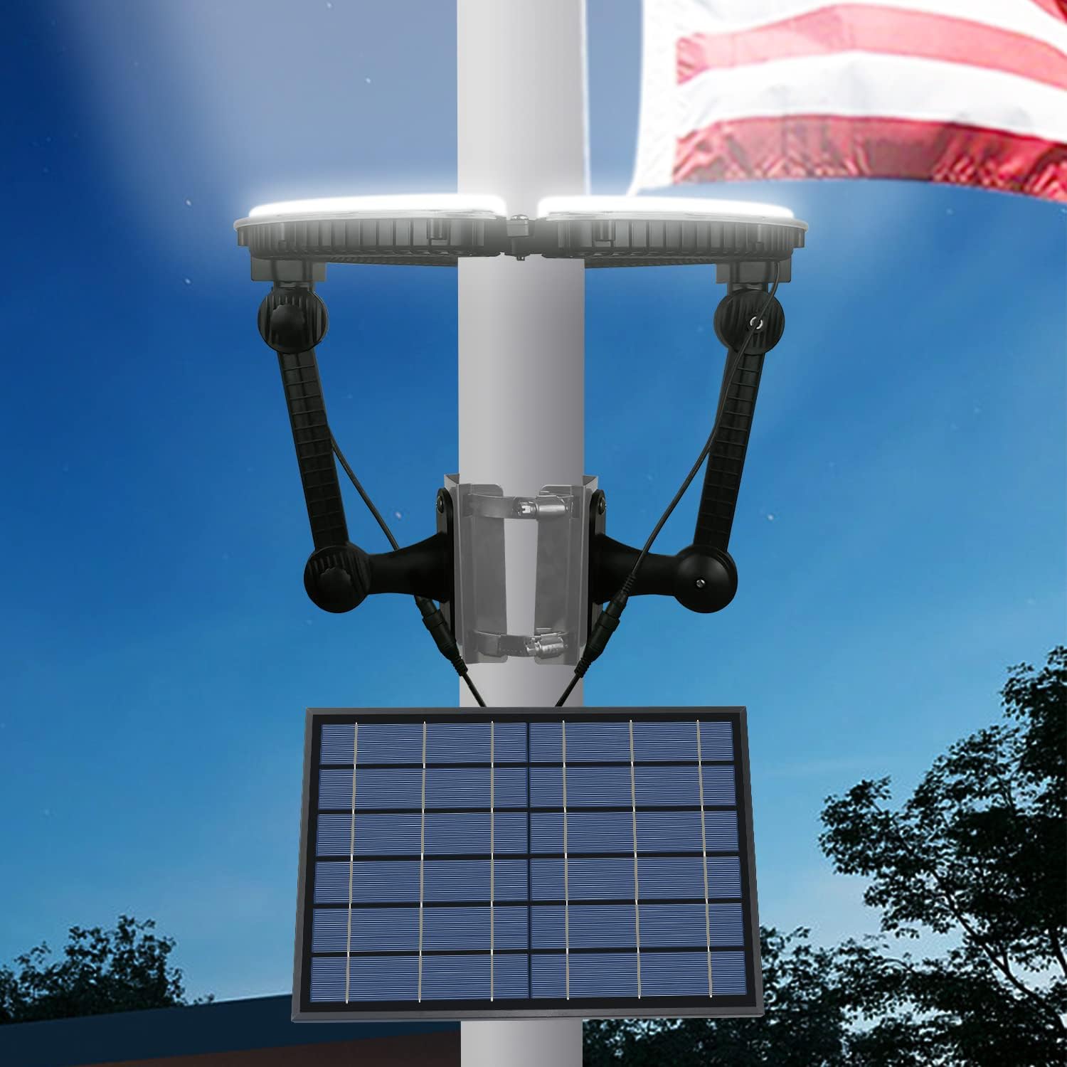 Amazon.com : Flag Pole Light Solar Powered 4640 Lumens Upward with ...
