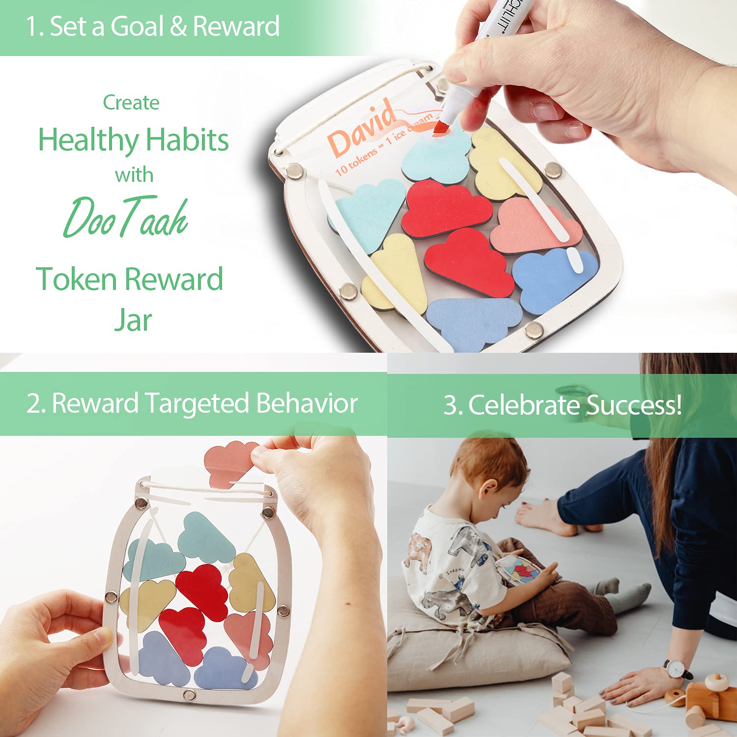 Potty Chart Reward Jar Classroom Wooden Potty Training Chart Reward ...