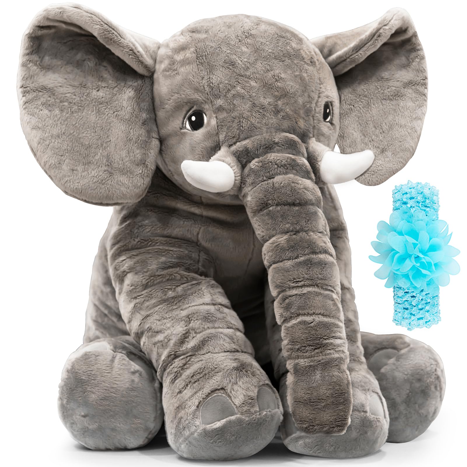 Amazon.com: Homily Stuffed Elephant Plush Animal Toy 24 INCH Blue ...