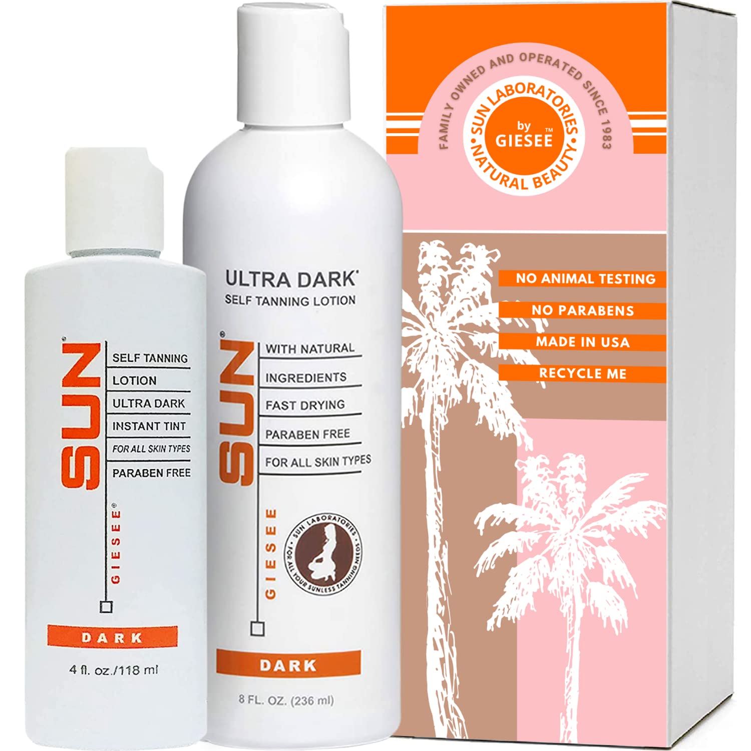 Amazon.com: Sun Laboratories Self Tanning Lotion - Dark - 2-Pack 8 oz ...