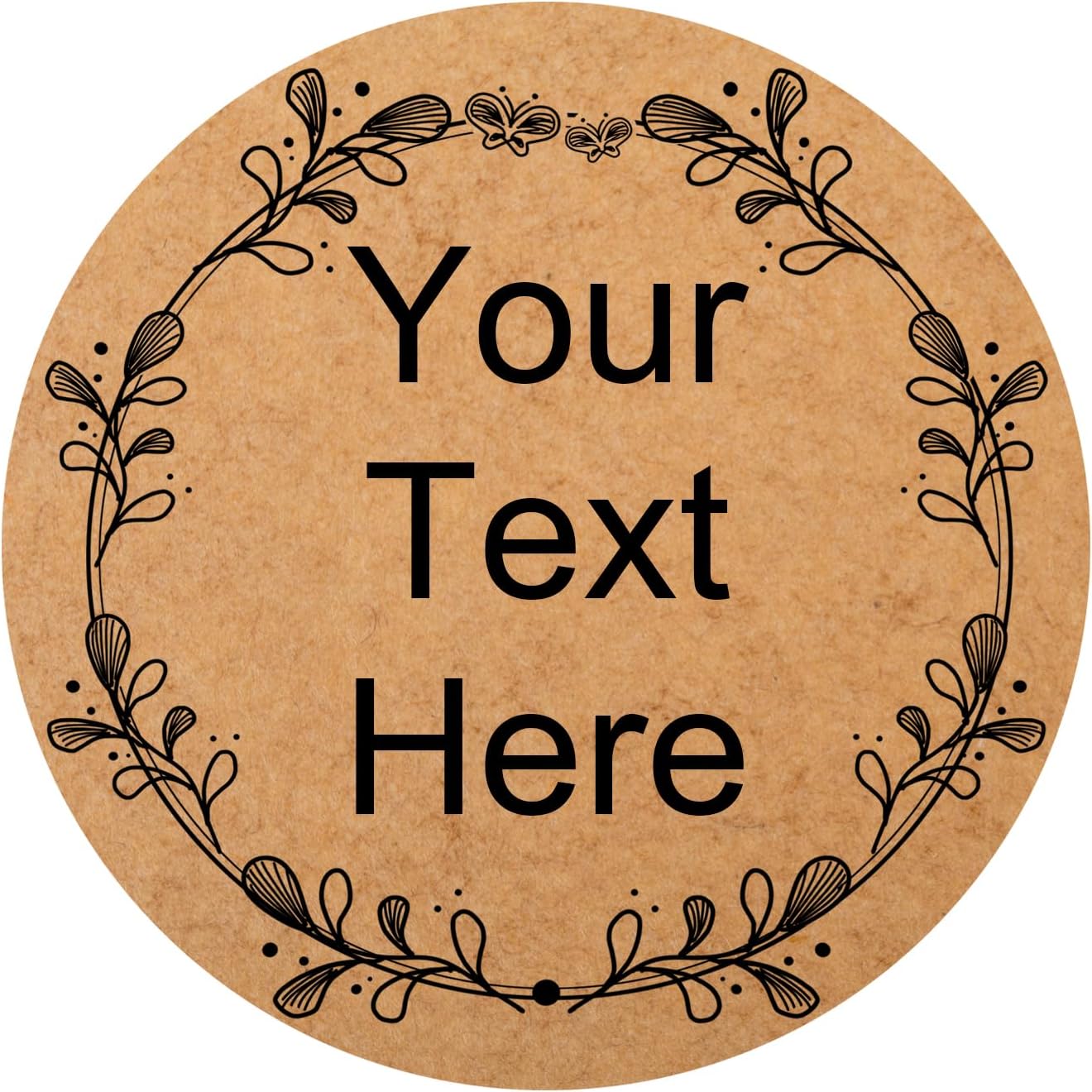 Amazon.com : 150,200Pcs Kraft Custom Sticker Labels Round Customized ...