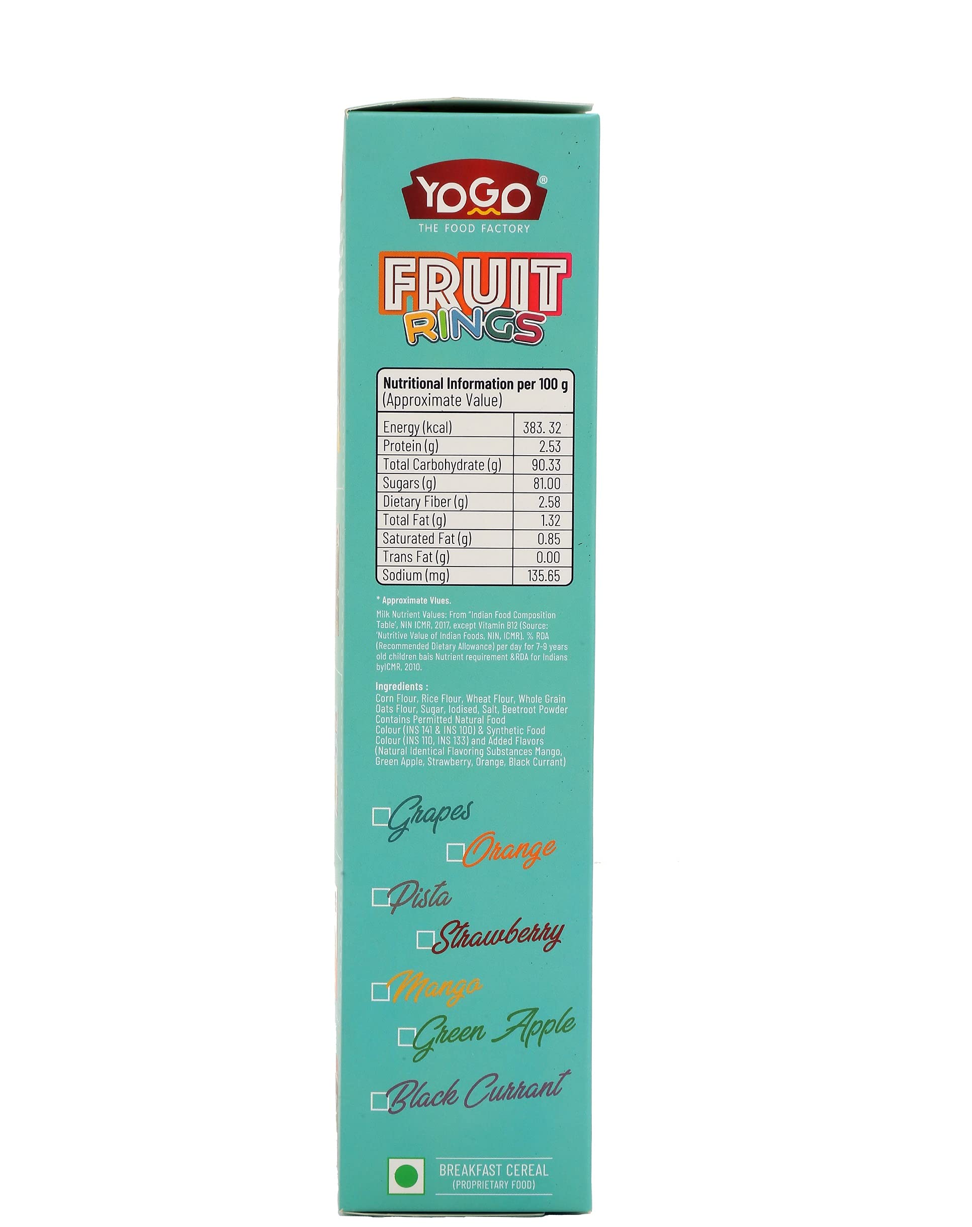 Buy YOGO Mix Fruit Rings Breakfast Cereal/High Fiber and Multigrain ...