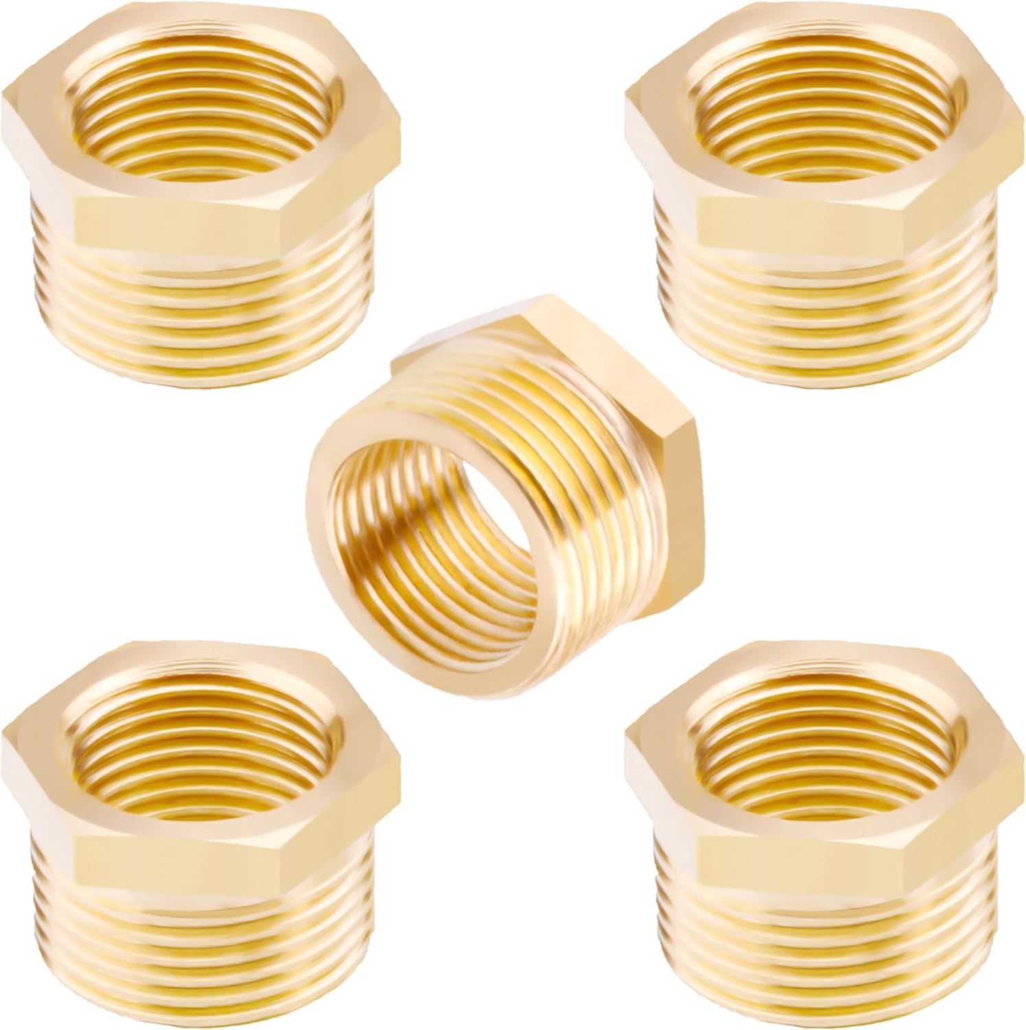 Amazon.com: AOPANDA Brass Hex Bushing Reducer, 3/4 NPT Male X 3/8 NPT Female, Brass Pipe ...