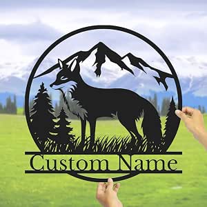 Amazon.com: Personalized Fox Metal Wall Art - Custom Name & Monogram ...