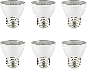 Sunlite LED PAR16 Dimmable, Short Neck Recessed Spotlight Light Bulb, 7-Watt, (50W Halogen ...