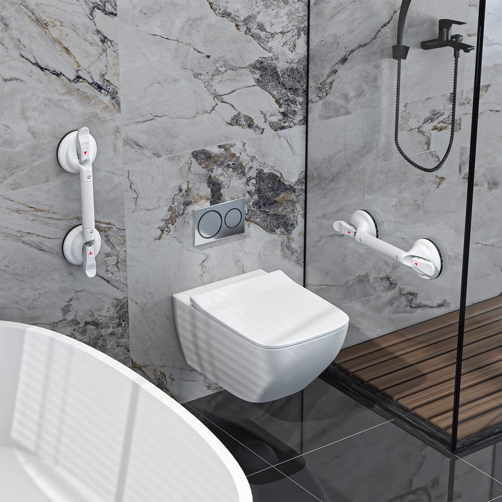 Snapklik.com : Suction Cup Grab Bars For Bathtubs And Showers, Safety ...