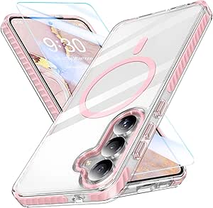 Amazon.com: MATEPROX Magnetic Clear Compatible with Samsung Galaxy S25+ Case, Transparent Thin ...