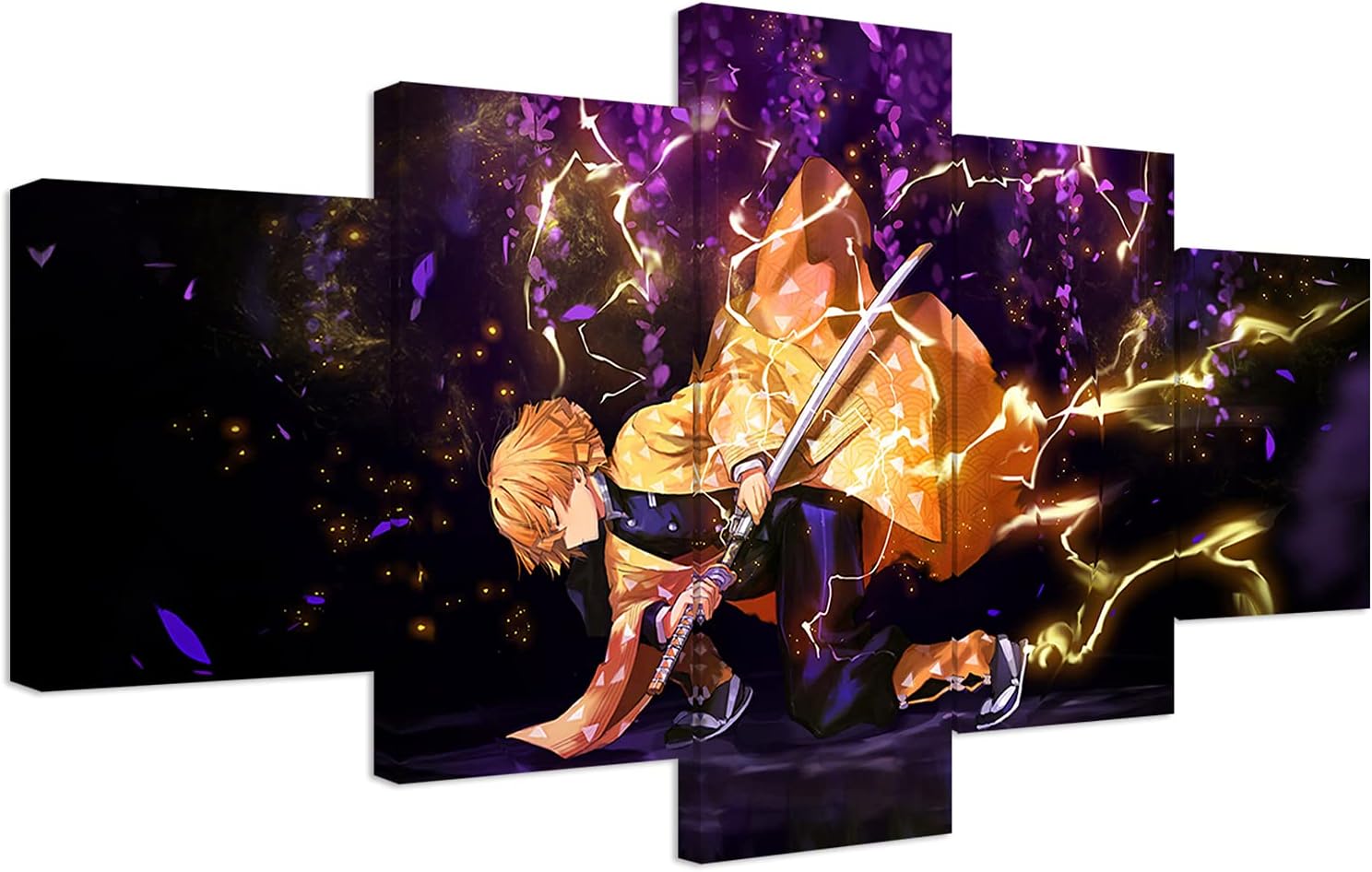 Amazon.com: KAIWALK Anime Poster Zenitsu Print on Canvas Painting Wall ...