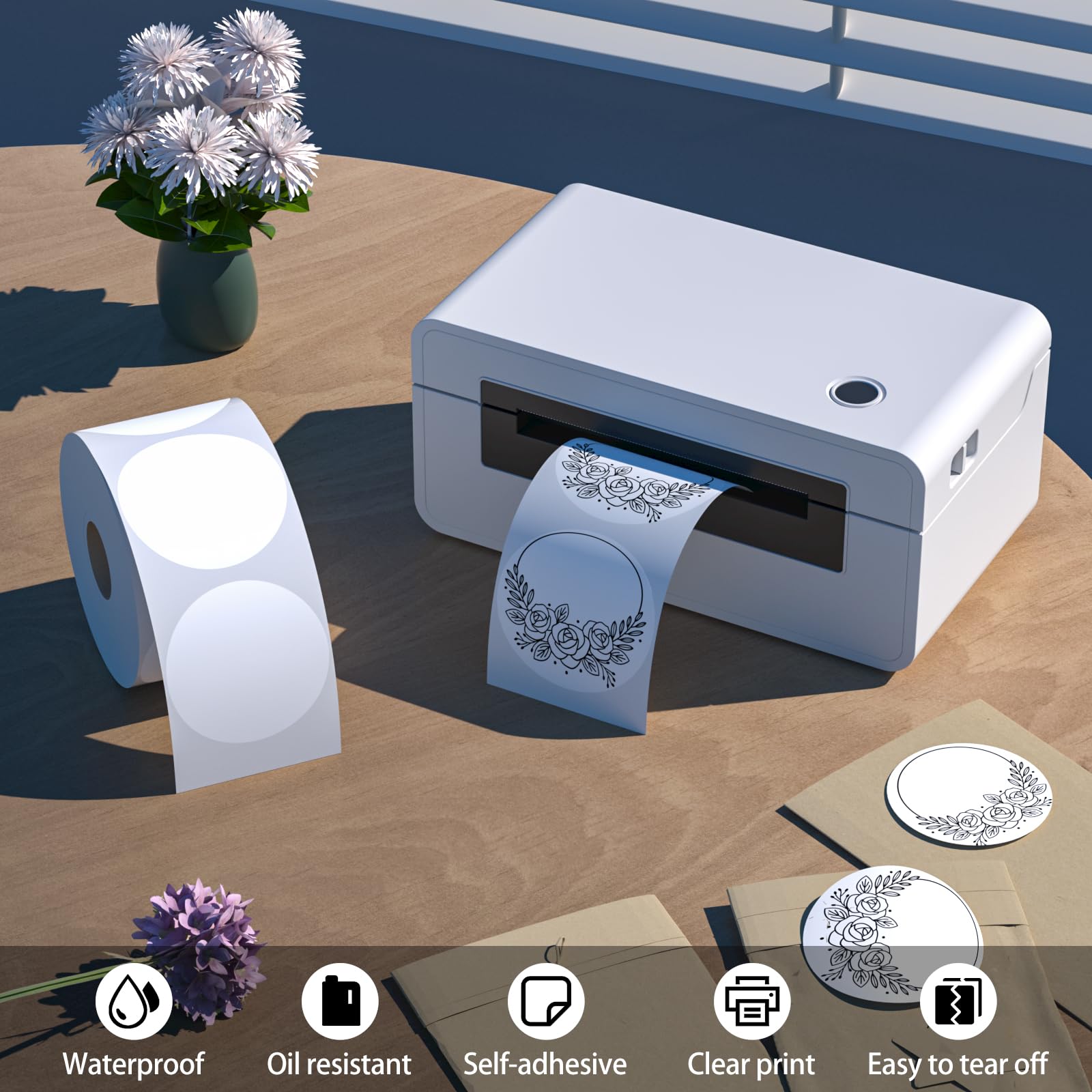 Snapklik.com : MFLABEL 2 Inch White Round Labels - 750 Pack Self ...