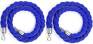Amazon.com: BBOSCH 2 Pack Blue Barrier Ropes Queue Barrier Twist Rope ...