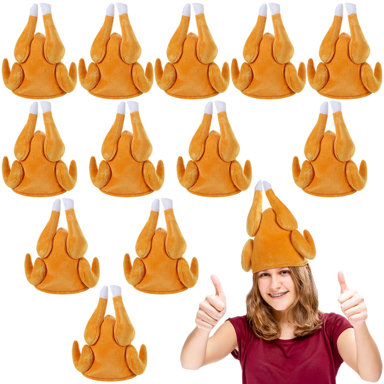 Xaatren Thanksgiving Roasted Turkey Hats Halloween Plush Turkey Caps ...