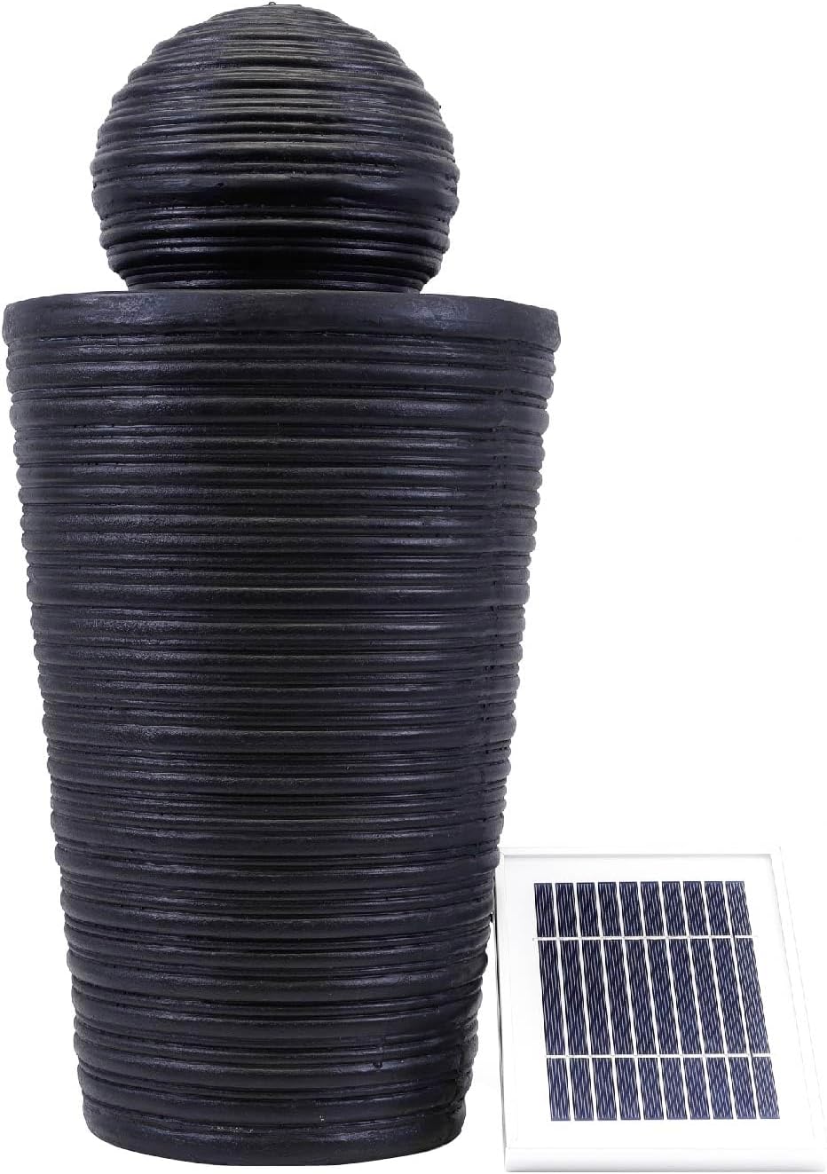 Aqua Moda Orba Solar Powered Black Column and Ball Water Feature ...