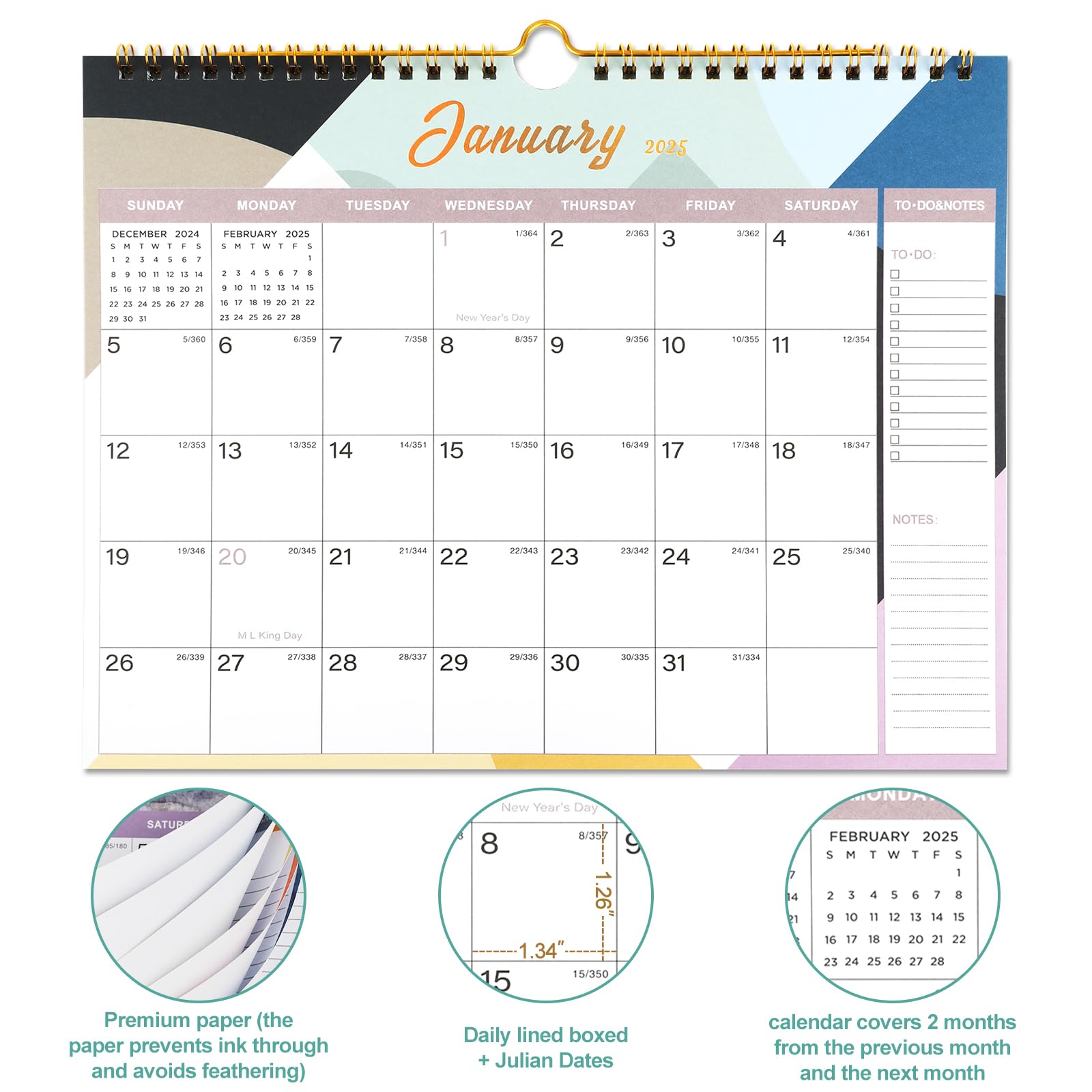 Snapklik.com : Vibrant Focus 2024-2025 Wall Calendar - 18 Monthly Wall ...