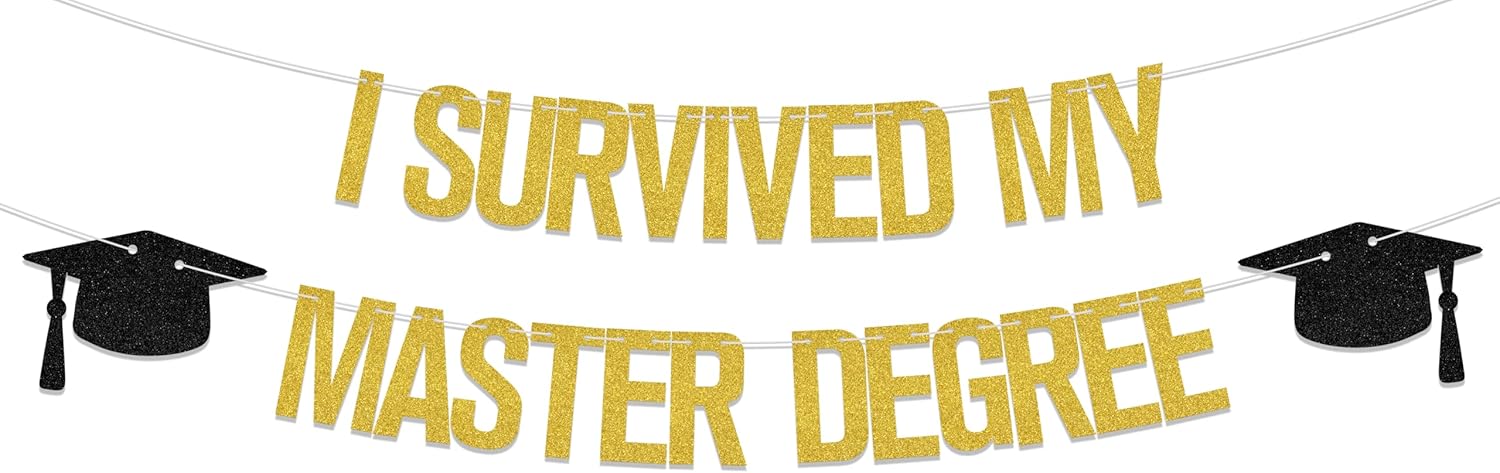 Amazon.com: I Survived My Master Degree Banner Master Graduation Banner ...
