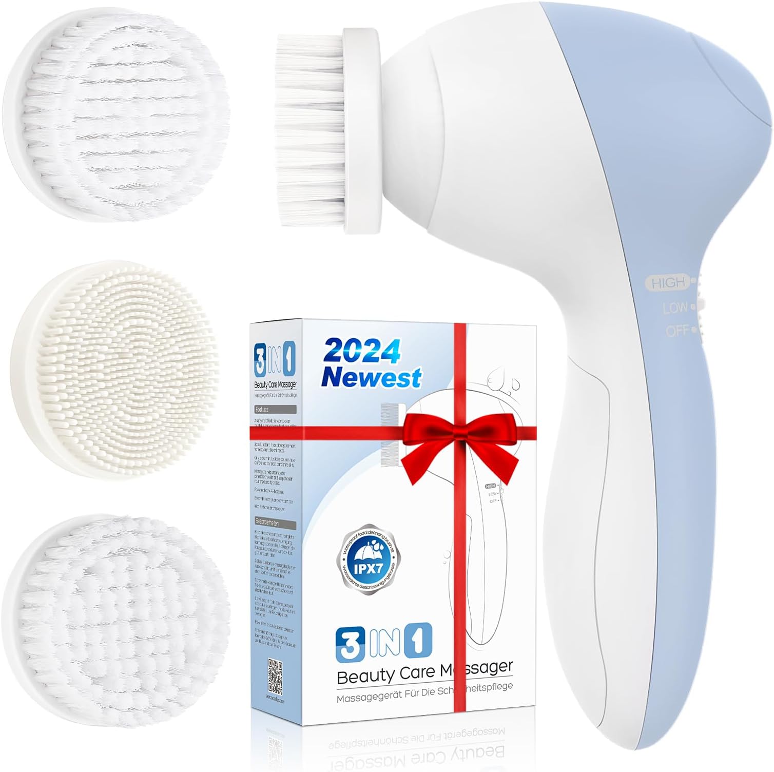 Amazon.com: Facial Cleansing Brush Face Scrubber: 3 in1 JBK-D Electric ...