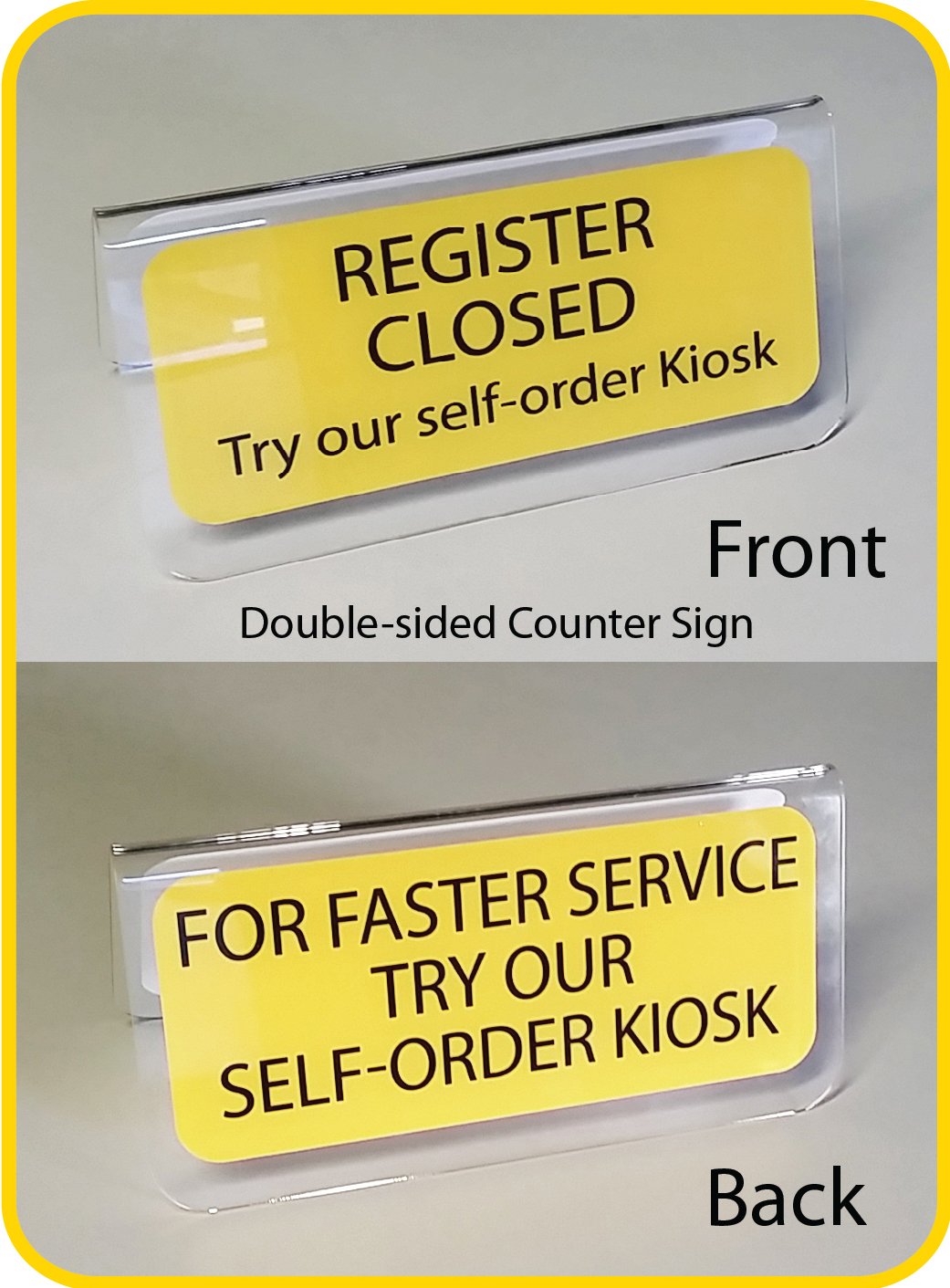 Amazon.com : Self Order Kiosk Sign (Counter Yellow) : Office Products