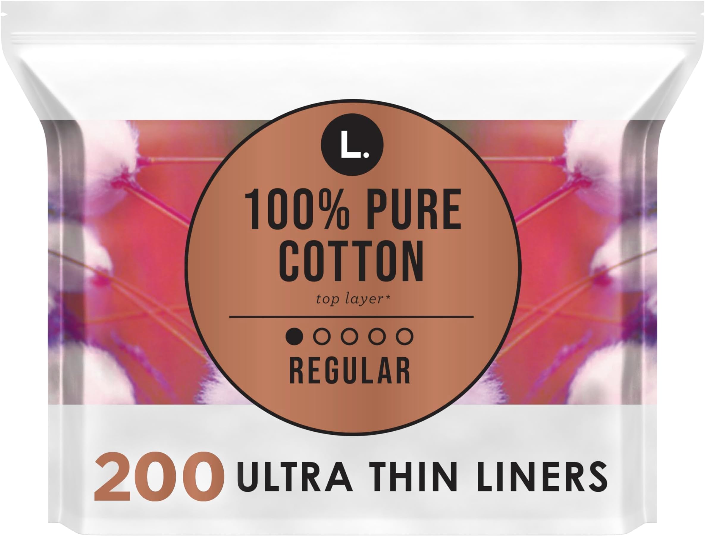 Amazon.com: L. Pure Cotton Topsheet Panty Liners for Women, Regular ...