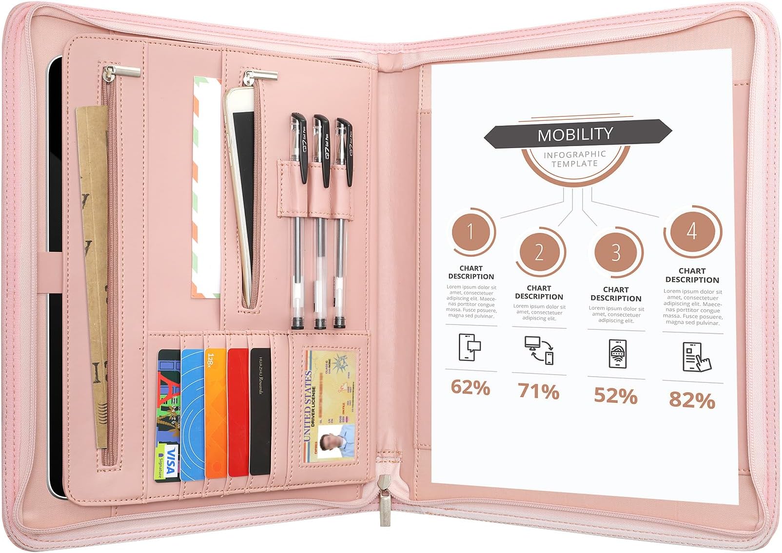 Amazon.com : Ringsun Full Grain Leather Portfolio Organizer for Men ...