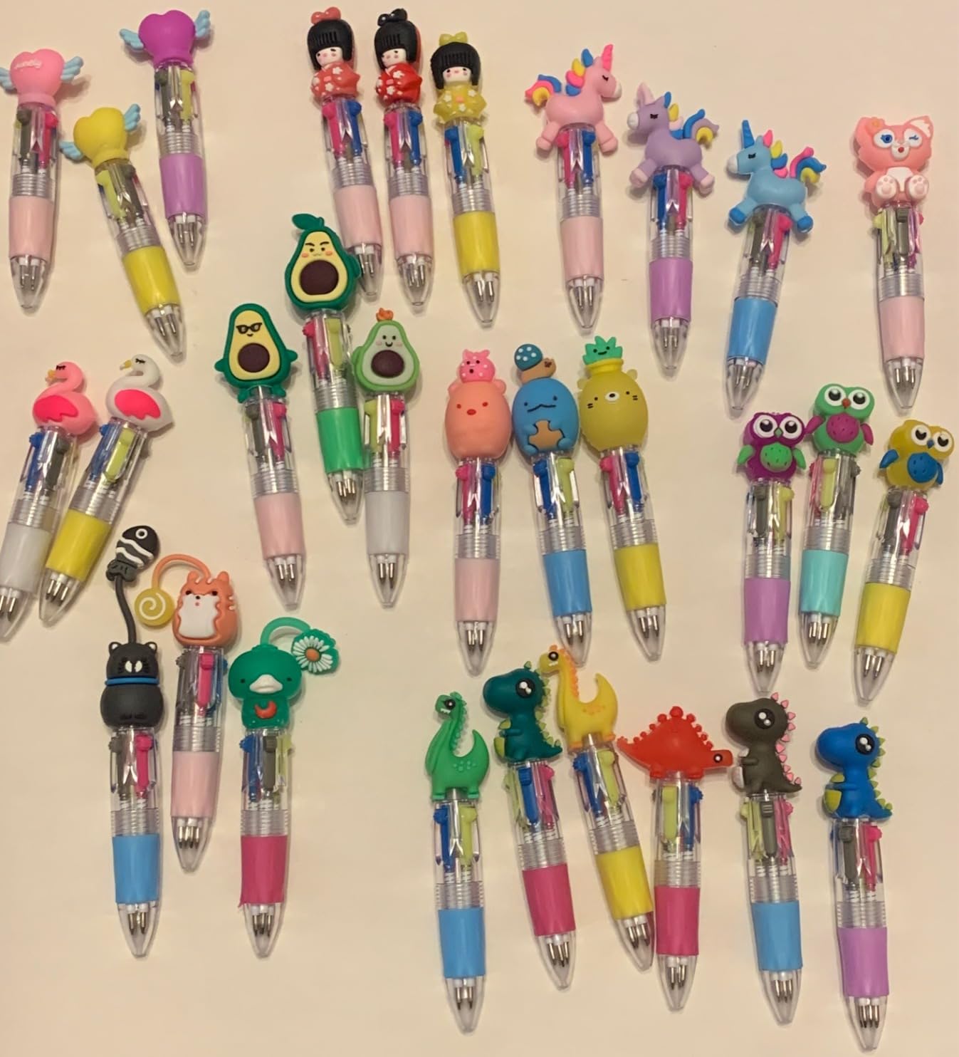 Multicoloured Pens All in One - Fun Cartoon 4-Color Pen Set (30-Pack ...