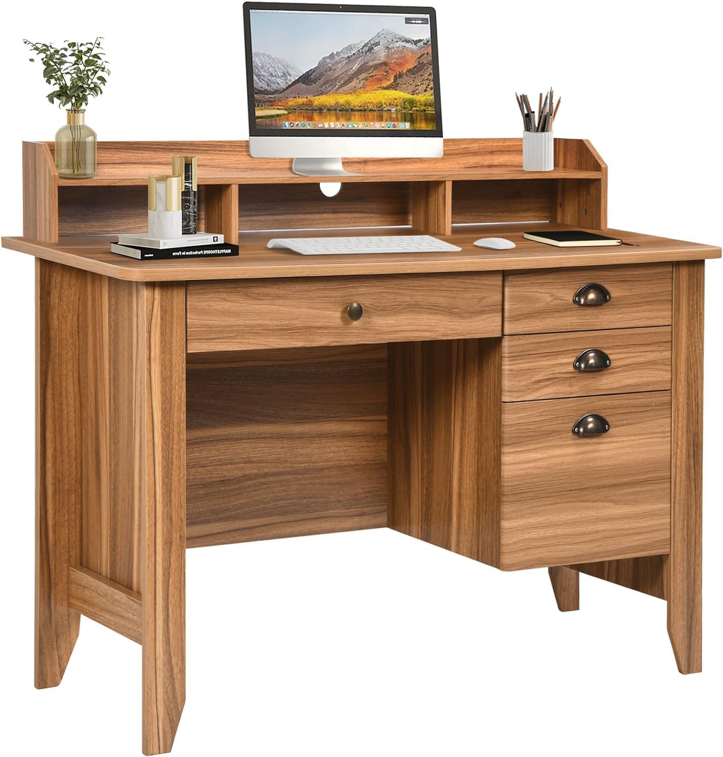 Amazon.com: Computer Desk with Storage Drawers, Home Office Desk ...