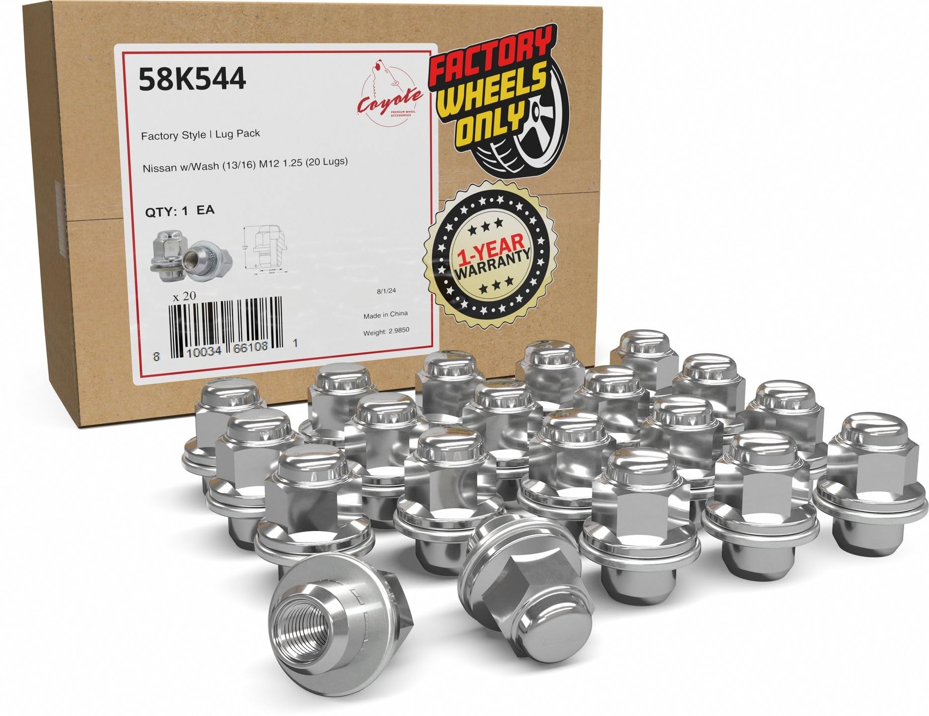 Amazon.com: Wheel Accessories Parts Set of 20 Chrome 12x1.25 Lug Nuts ...