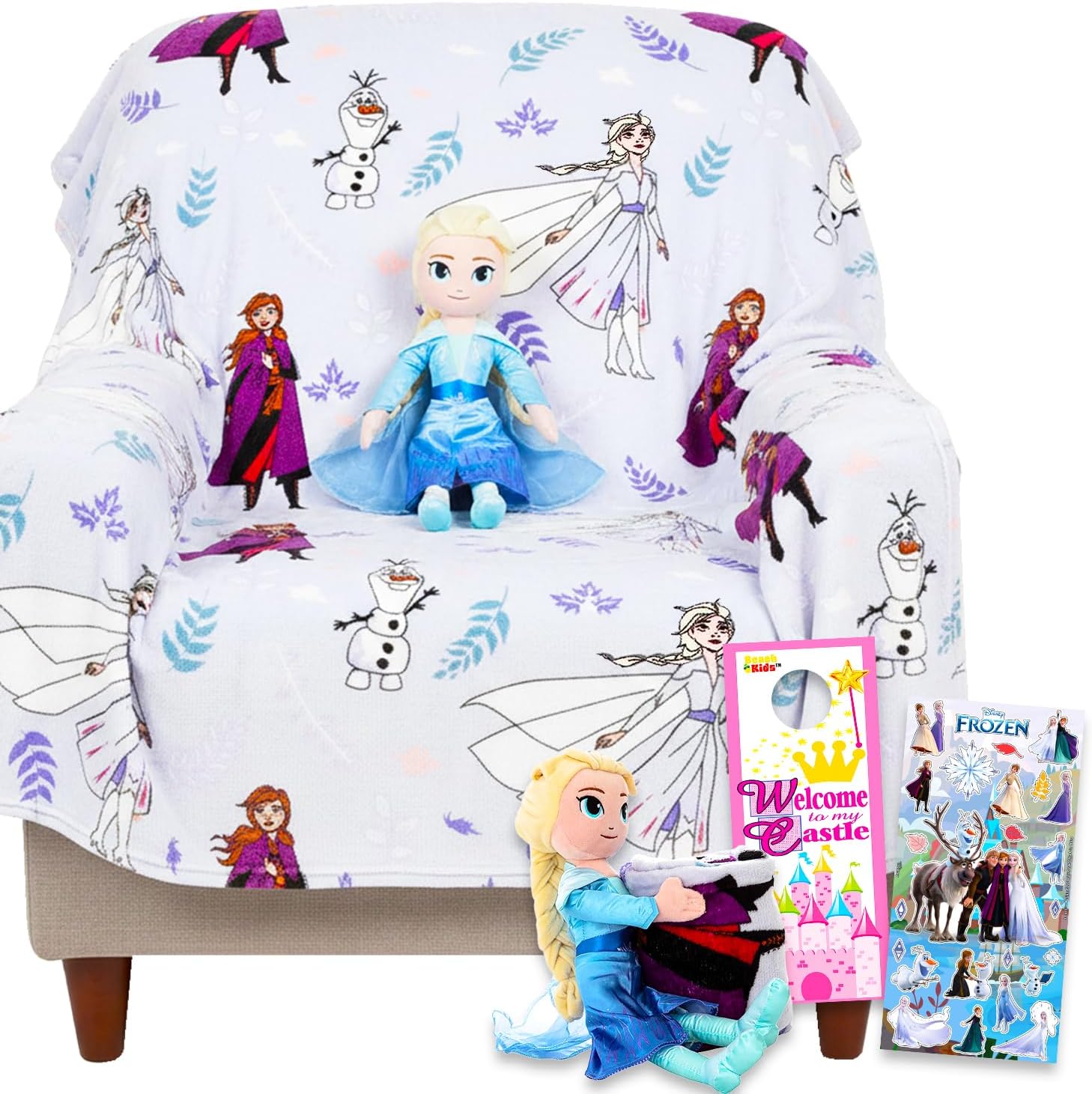 Amazon.com: Disney Frozen Throw Blanket and Character Pillow - Bundle ...
