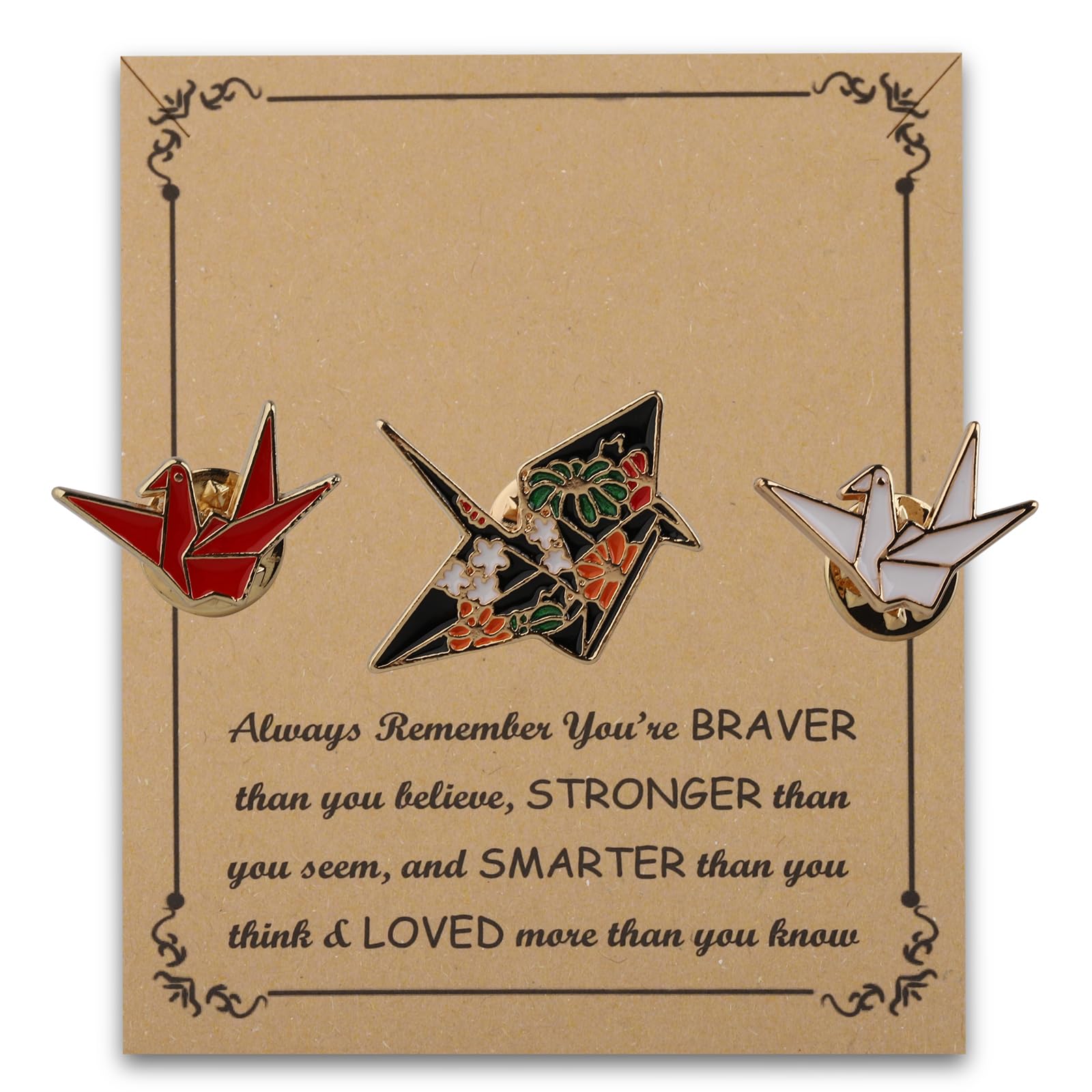 Amazon.com: BNQL 3pcs Origami Crane Brooch Paper Crane Brooch Cartoon ...