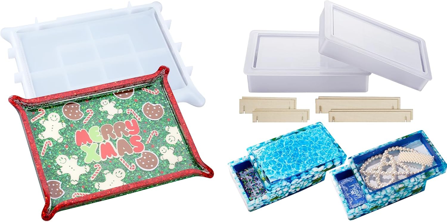 Amazon.com: Bundle Tray Resin Mold and Storage Box Resin Mold