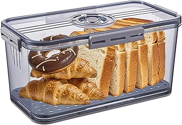 Amazon.com: Hausavant Bread Box for Kitchen Countertop, Airtight Bread ...
